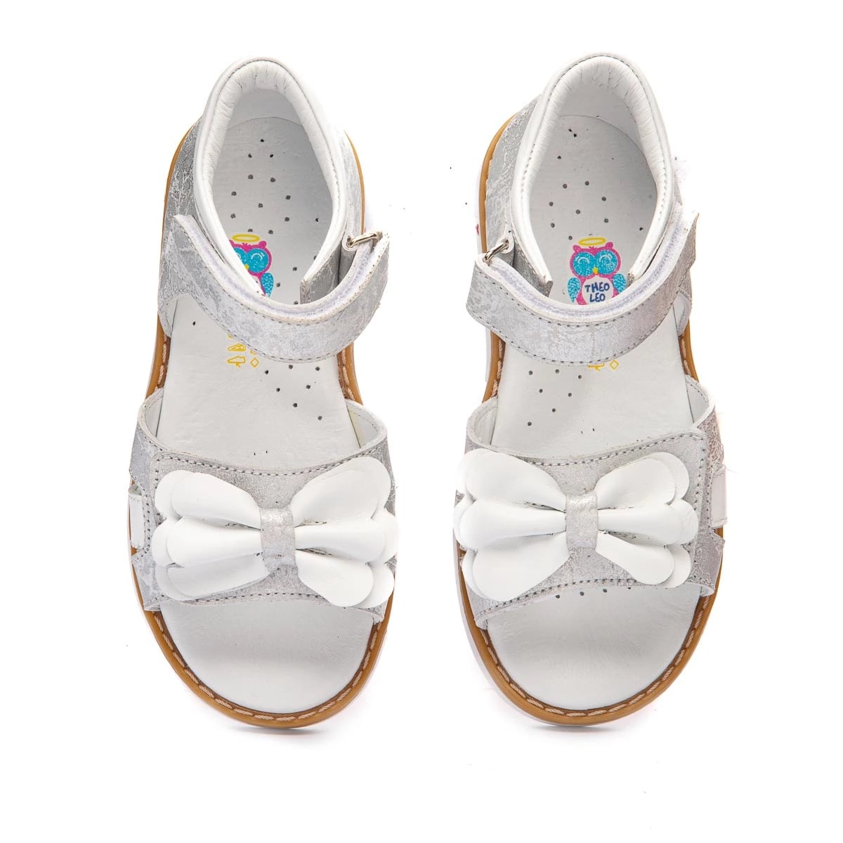 Сандалі ортопедичні для дівчинки, білий/срібло (арт.LEO-1229), Theo Leo (Туреччина) - Орто-Лайн ...