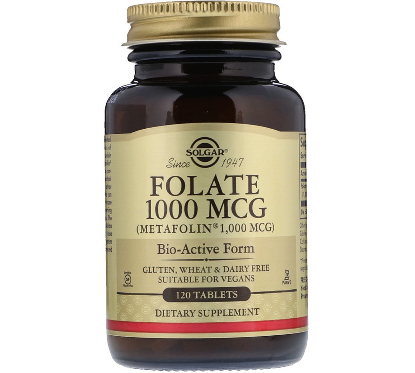 ᐈ Фолиевая кислота, Folate, Solgar, фолат, 1000 мкг, 120 таблеток ...